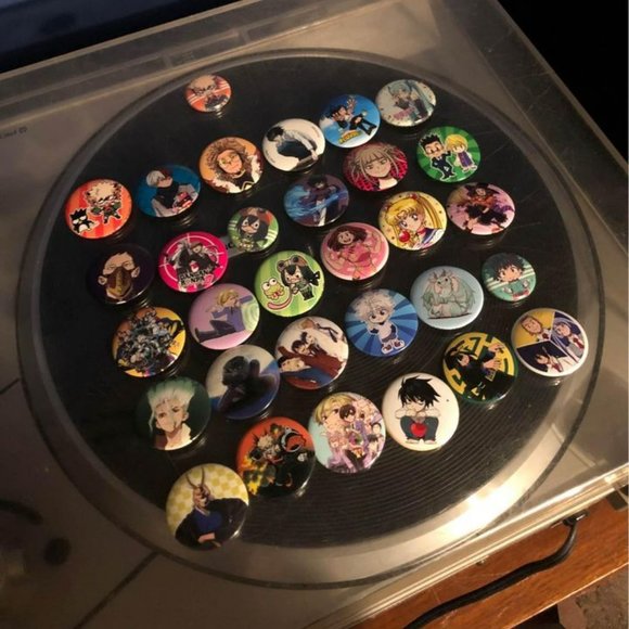 Hot Topic | Accessories | Lot Of 3 Anime Pins | Poshmark